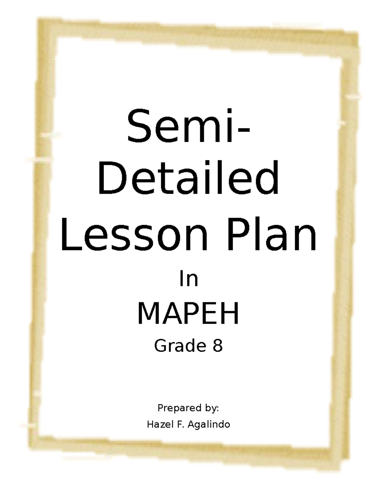 Chess-SDP - semi detailed lesson plan - Semi- Detailed Lesson Plan In ...