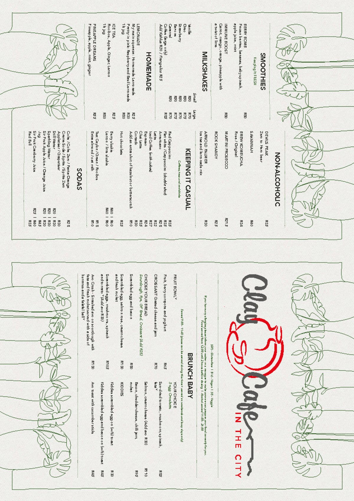 April 2024 Clay Cafe Menu 20 03 24 - KEEPING IT CASUAL Coffees, teas ...