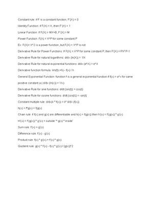 Math 1025 formulas - Interpreting a graph: 1.) Label zeros = where the ...