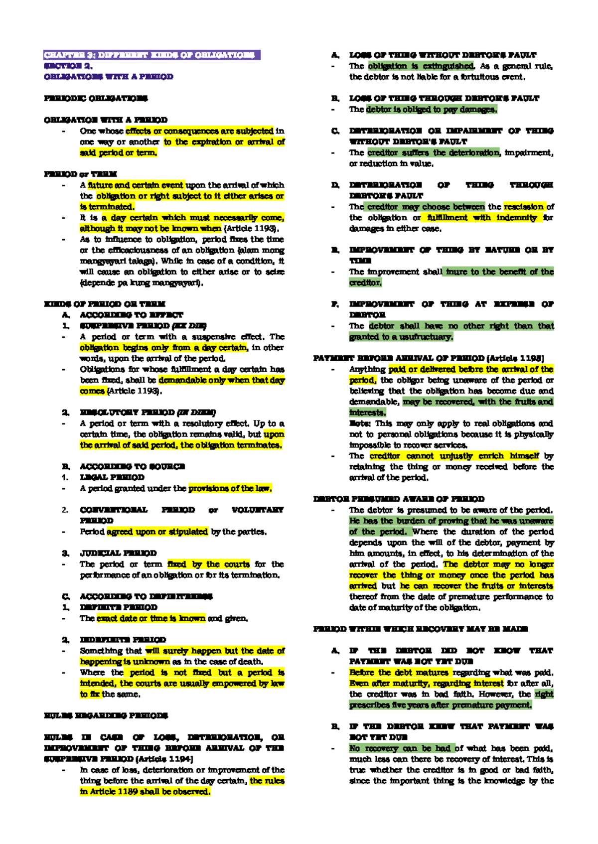 Chapter 3 SEC. 2 - CHAPTER 3: DIFFERENT KINDS OF OBLIGATIONS SECTION 2. OBLIGATIONS WITH A ...