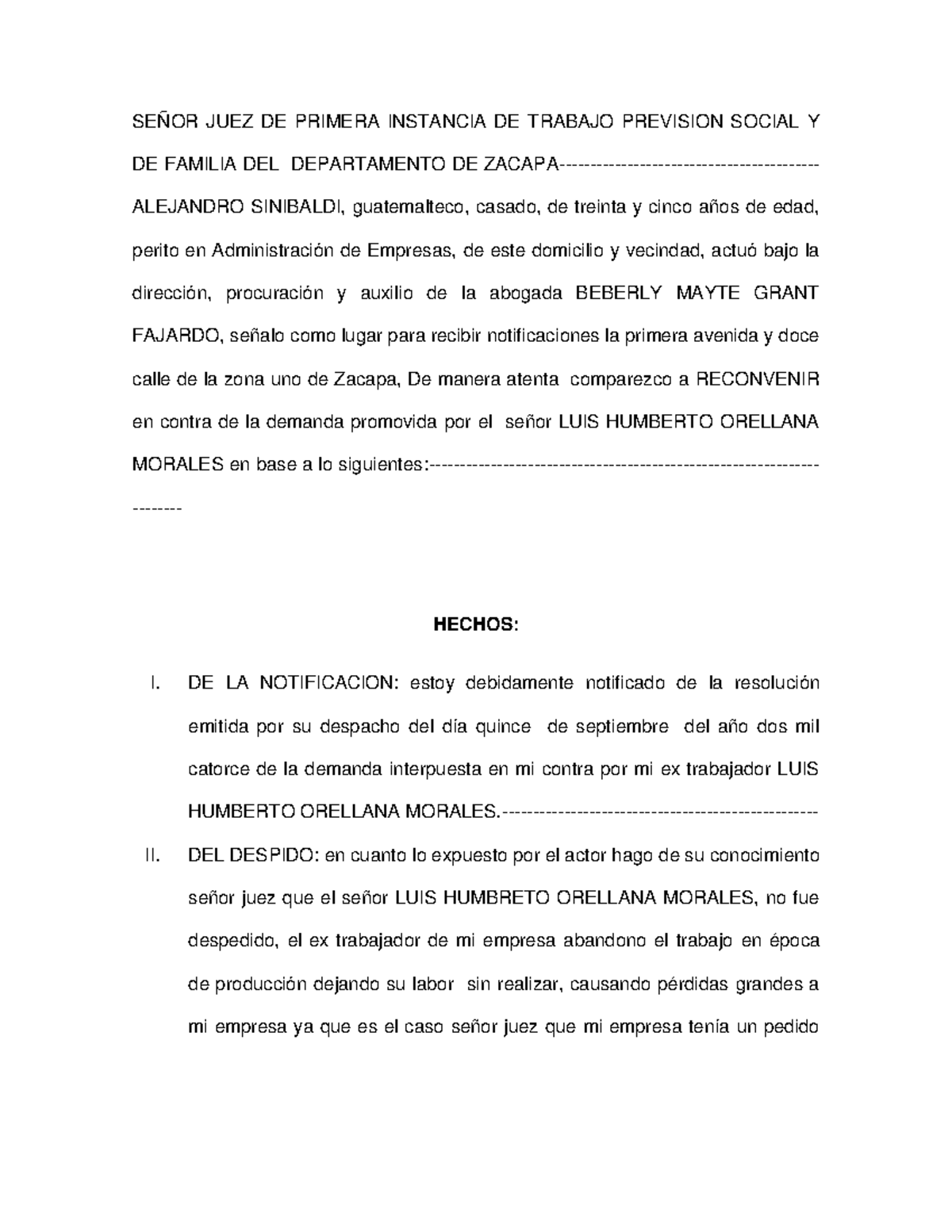 Modelo de reconvencion excelente con informacion necesaria y ...