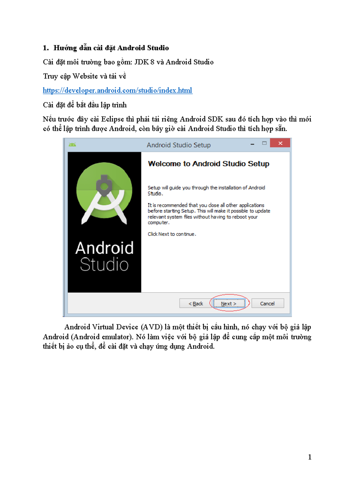 1 Install Config Run Android Studio - Hướng dẫn cài đặt Android Studio Cài đặt môi trường bao ...