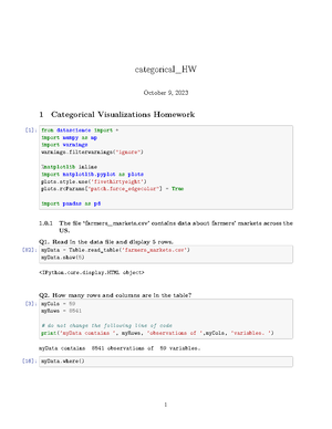 Categorical HW - Jypter Hub Assignment - categorical_HW October 5, 2023 1 Categorical ...