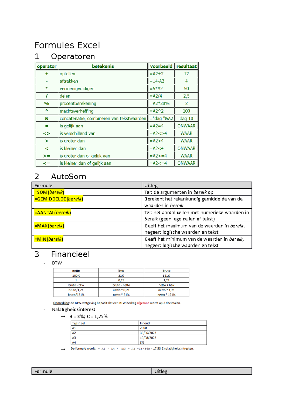 Formules - Of de periodieke betaling om een eindbedrag tw te bekomen ...