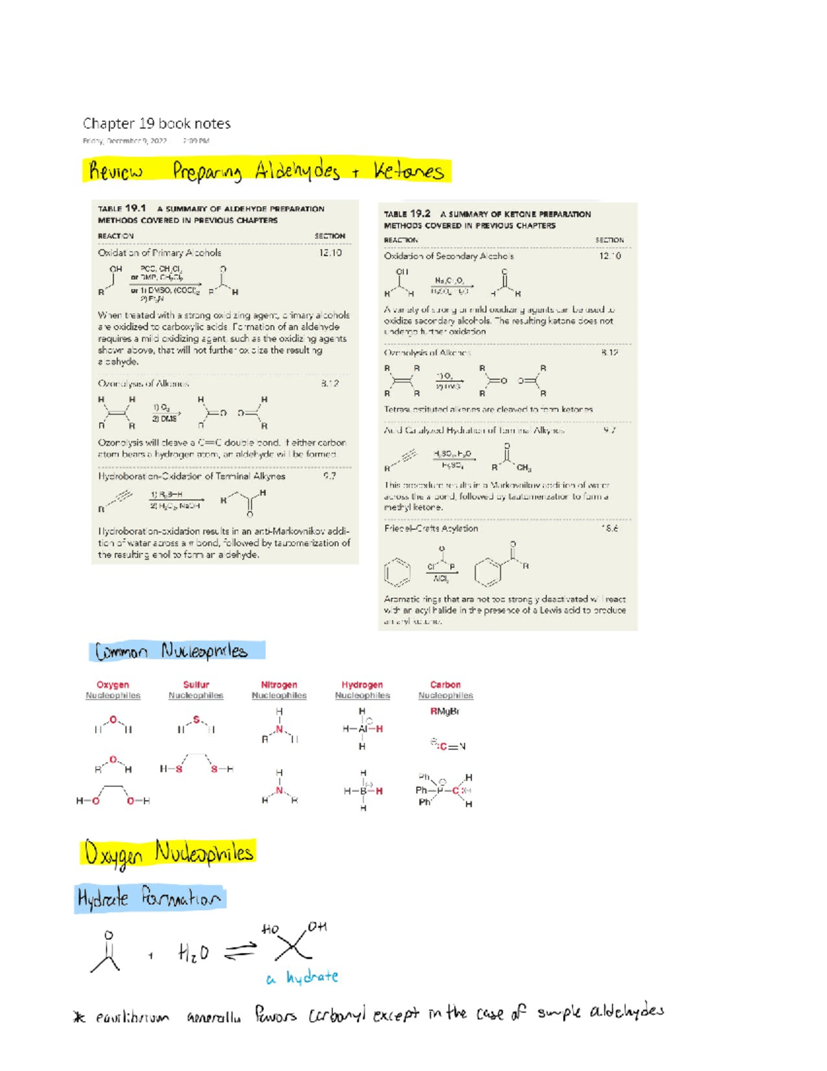 Chapter 19 aldehydes and ketones - CHM 222 - Studocu