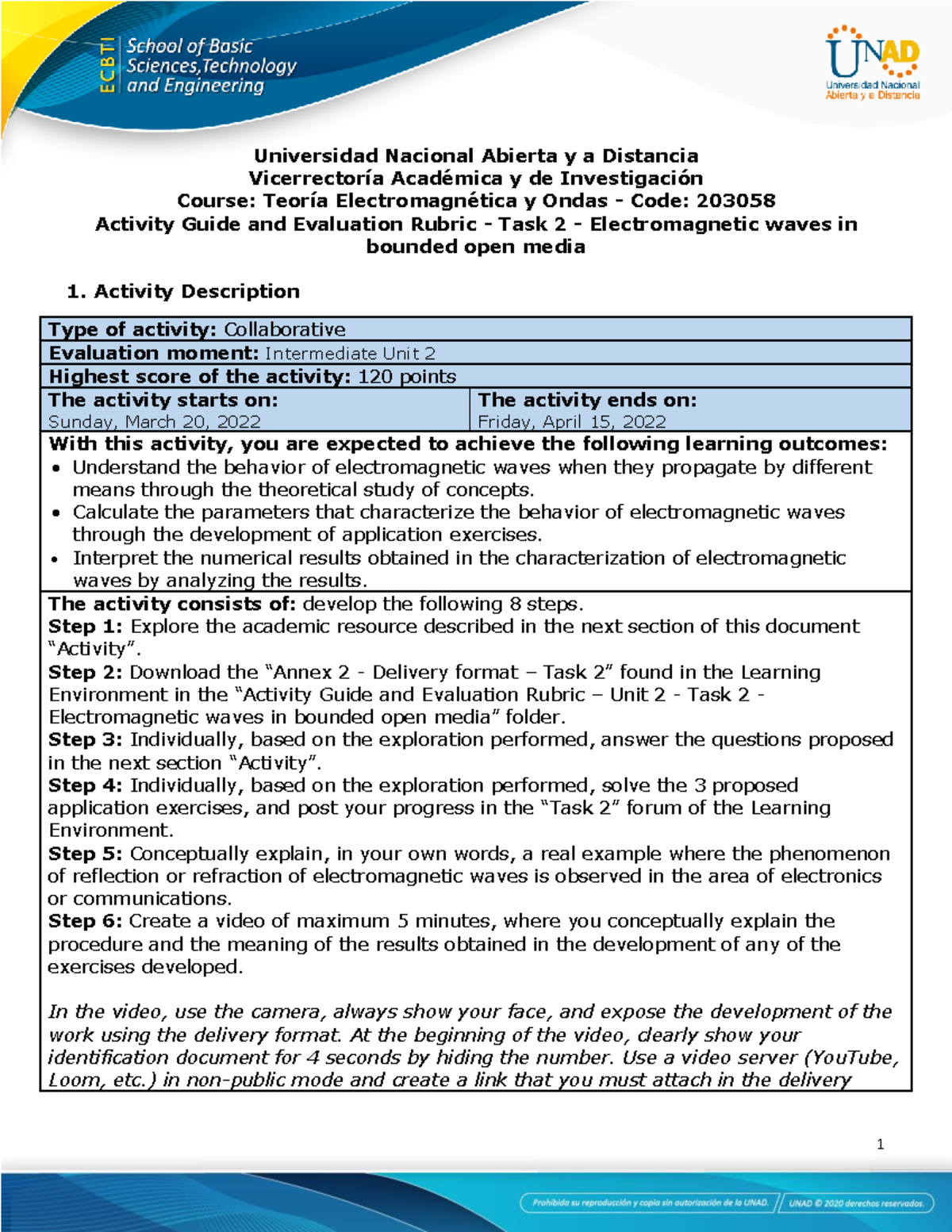 Activity Guide and Evaluation Rubric - Task 2 - Electromagnetic waves ...