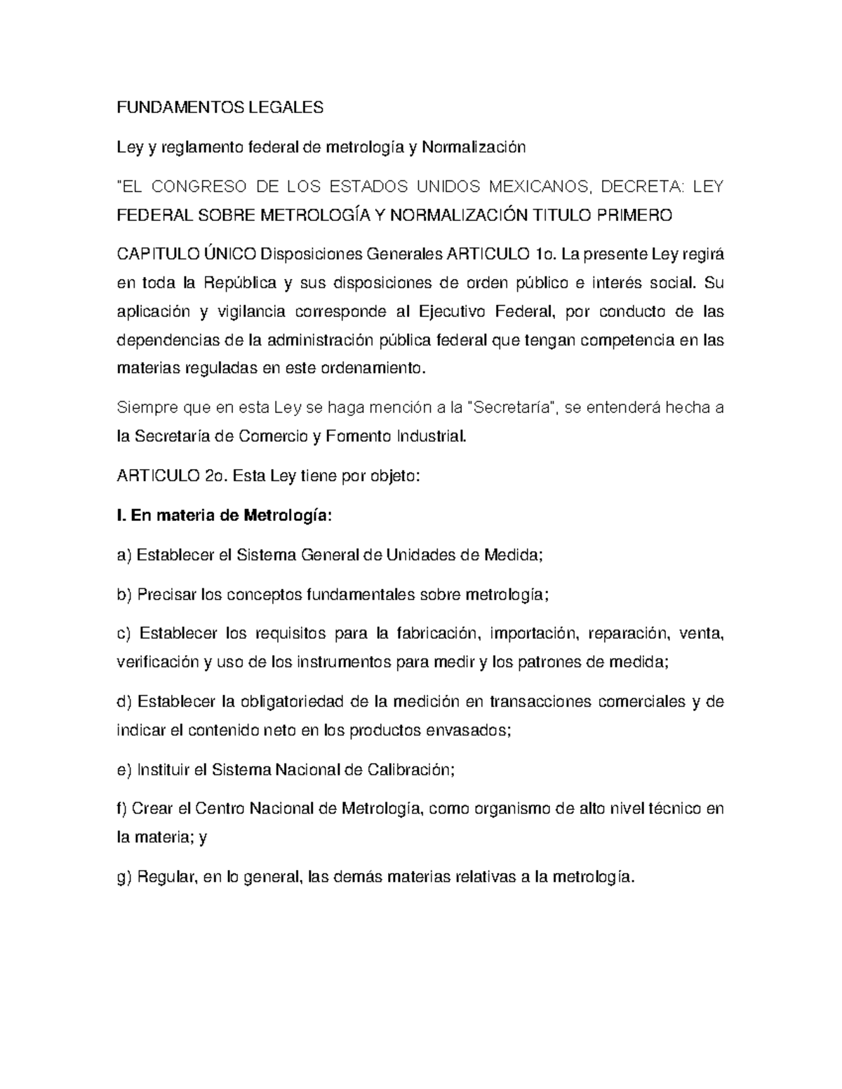 1.4 Fundamentos Legales - FUNDAMENTOS LEGALES Ley y reglamento federal ...