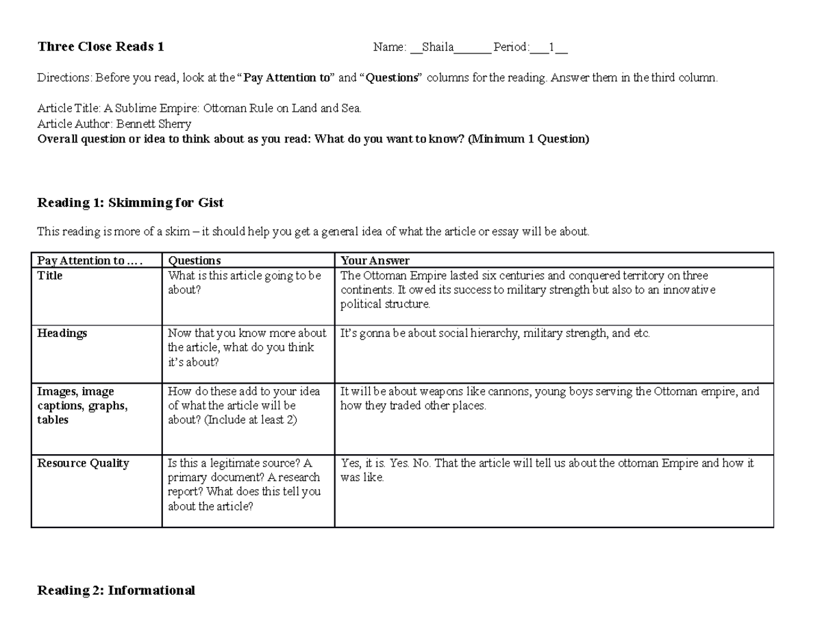 3CR The Sublime Empire - Peanut - Directions: Before you read, look at ...