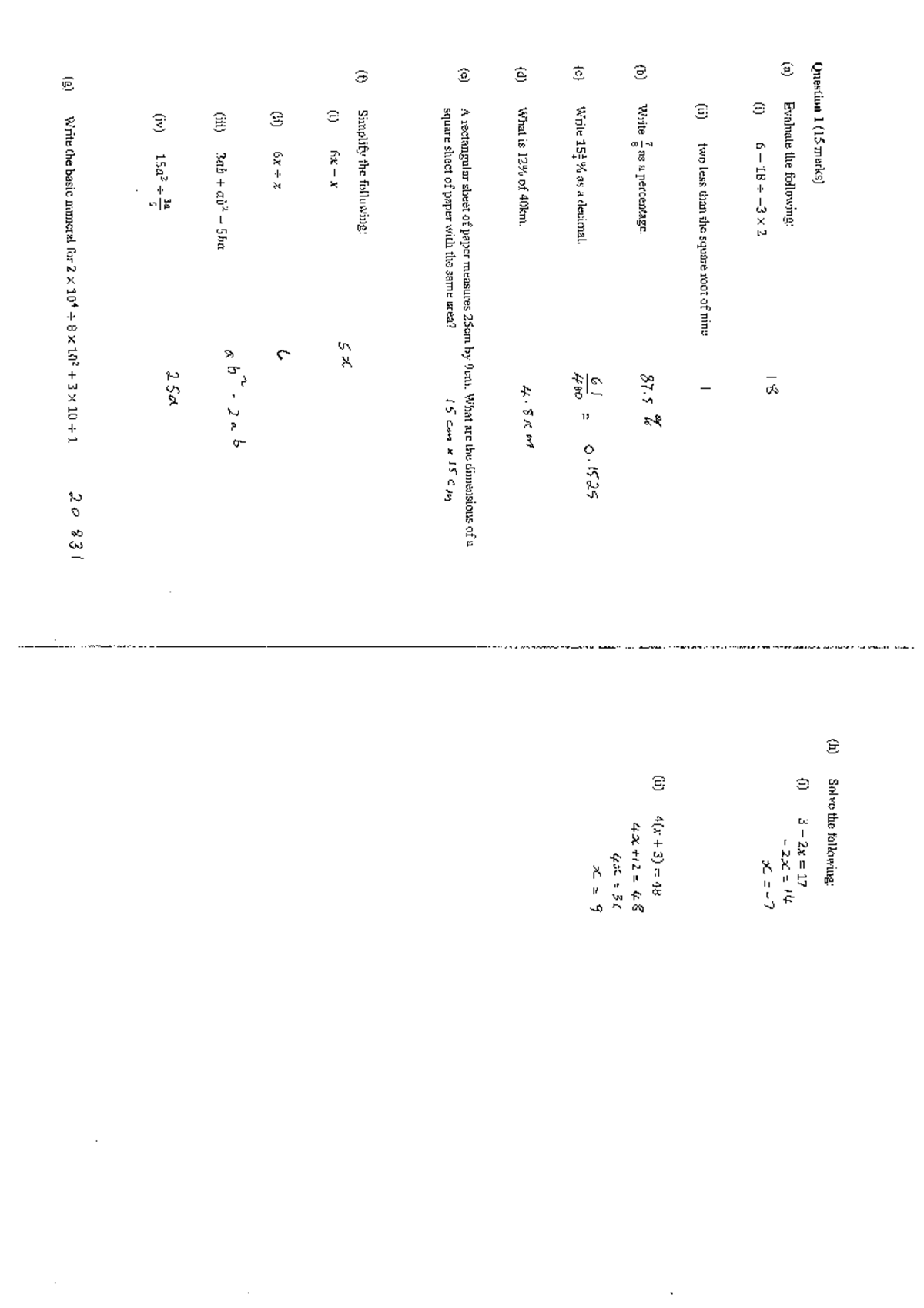 SBHS 2013 Y8 HY SOL - past paper - Maths101 - Studocu