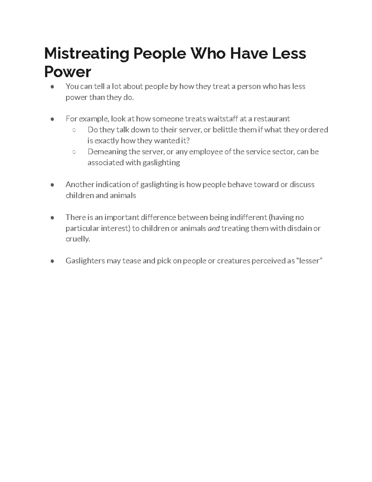 Untitled document-9 - classwork - Mistreating People Who Have Less ...