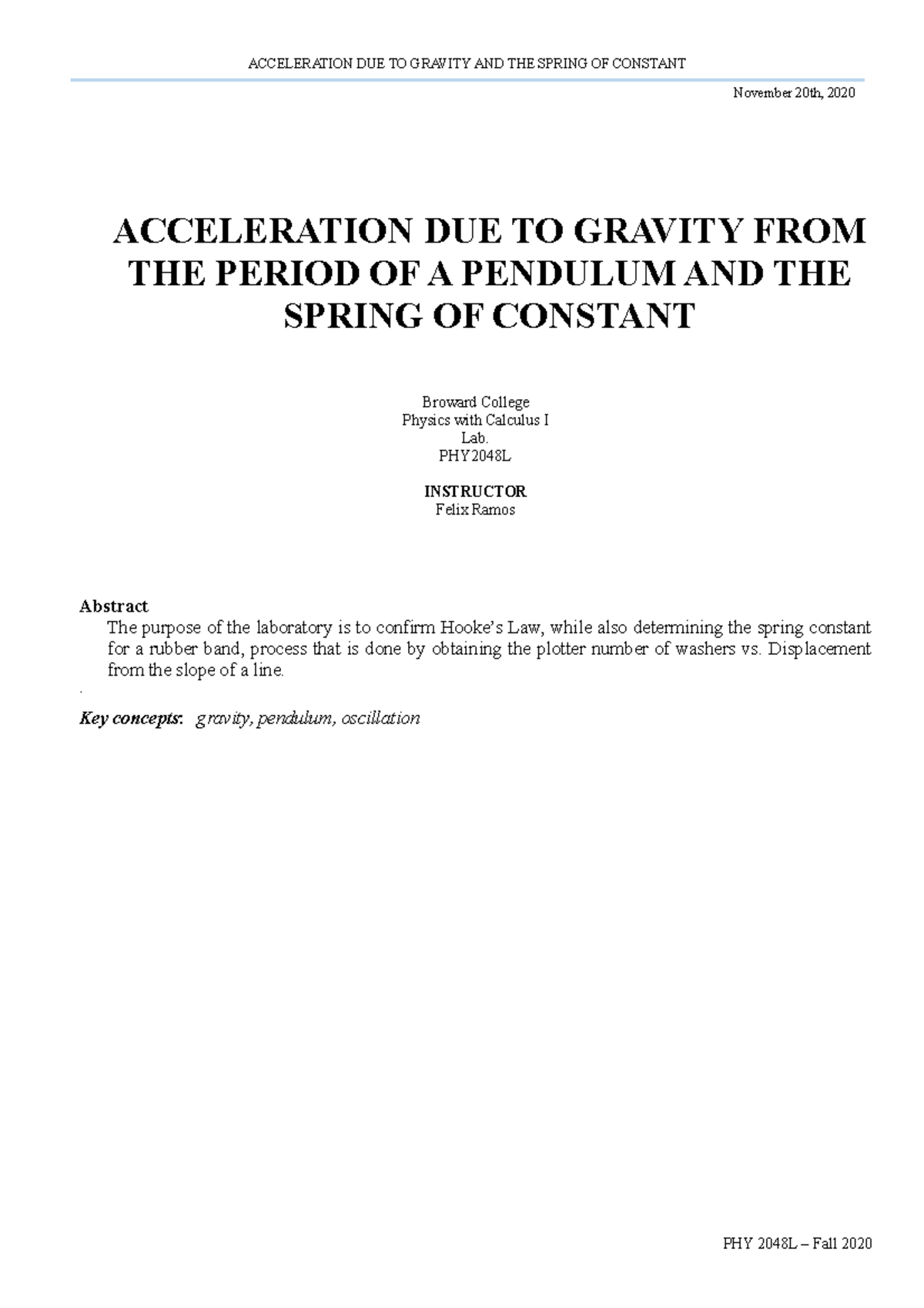 L5 Acceleration DUE TO Gravity - KDS SDF November 20th, 2020 ...