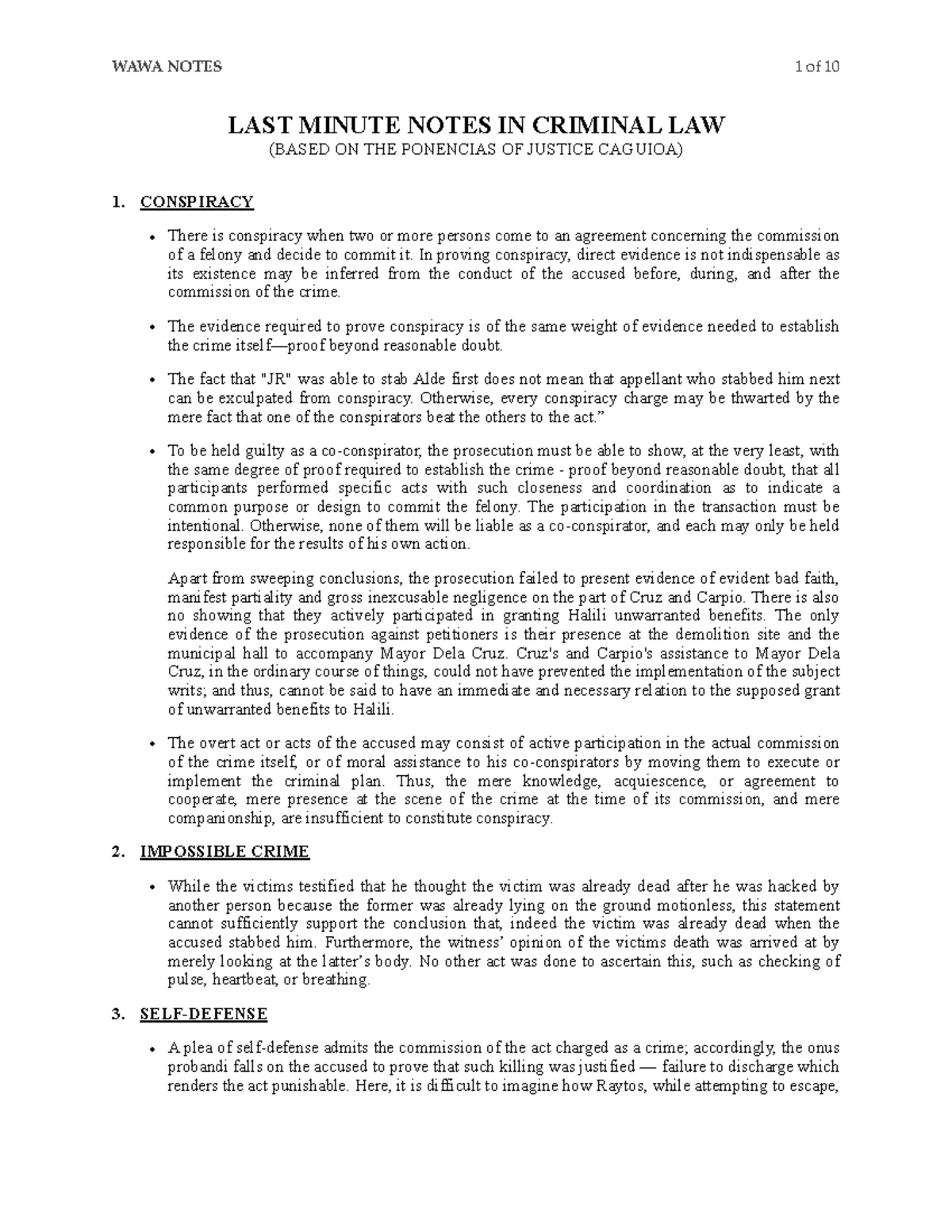 LMN IN Criminal LAW - donor - LAST MINUTE NOTES IN CRIMINAL LAW (BASED ...