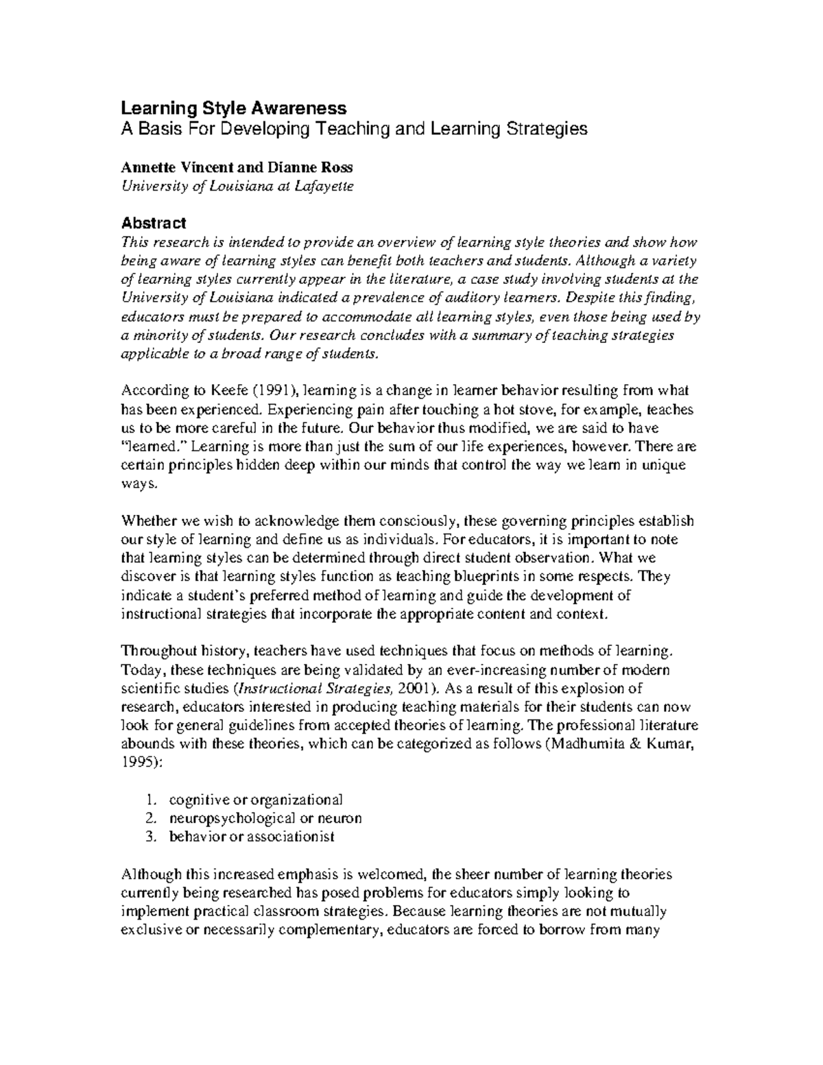 Good+summary+of+learning+style+models - Learning Style Awareness A ...