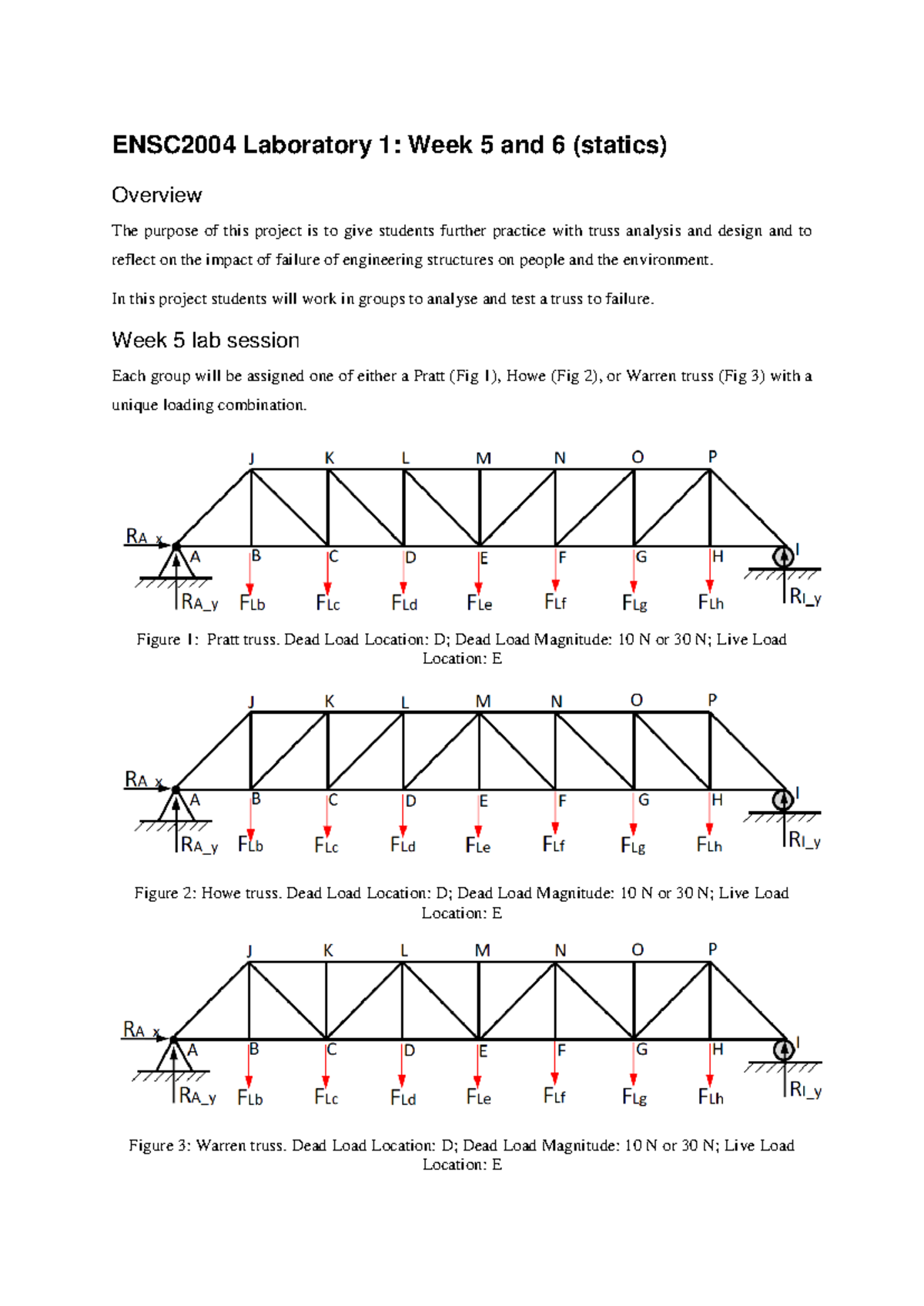 Statics Lab description 2024 Semester 2 - ENSC2004 Laboratory 1: Week 5 ...