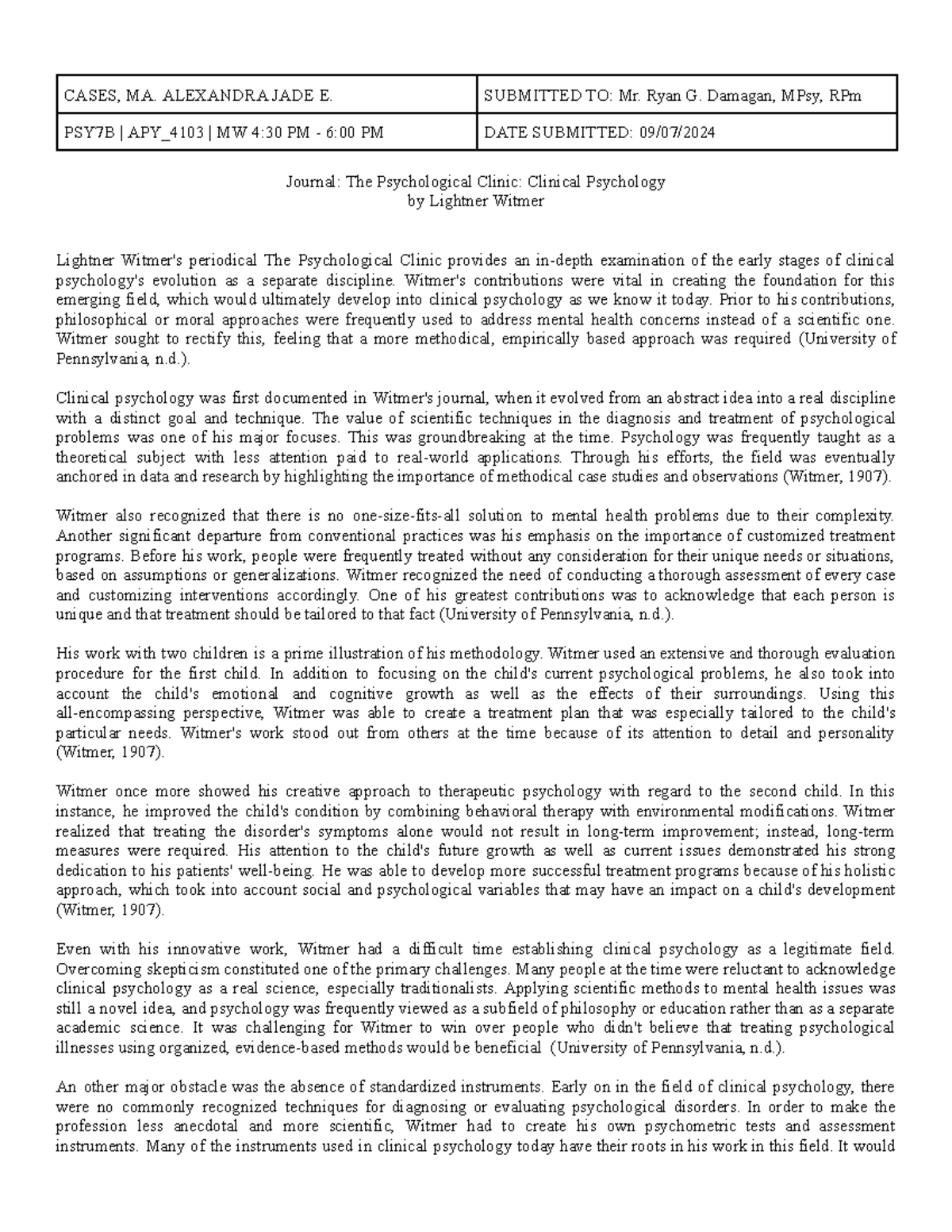 Activity 1 Cases, MA. Alexandra JADE - CASES, MA. ALEXANDRA JADE E ...