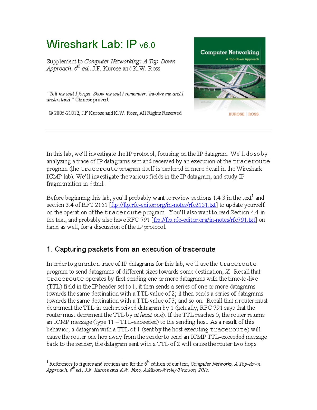 Wireshark Ip V6 Wireshark Lab Ip V6 Supplement To Computer Networking A Top Down Approach