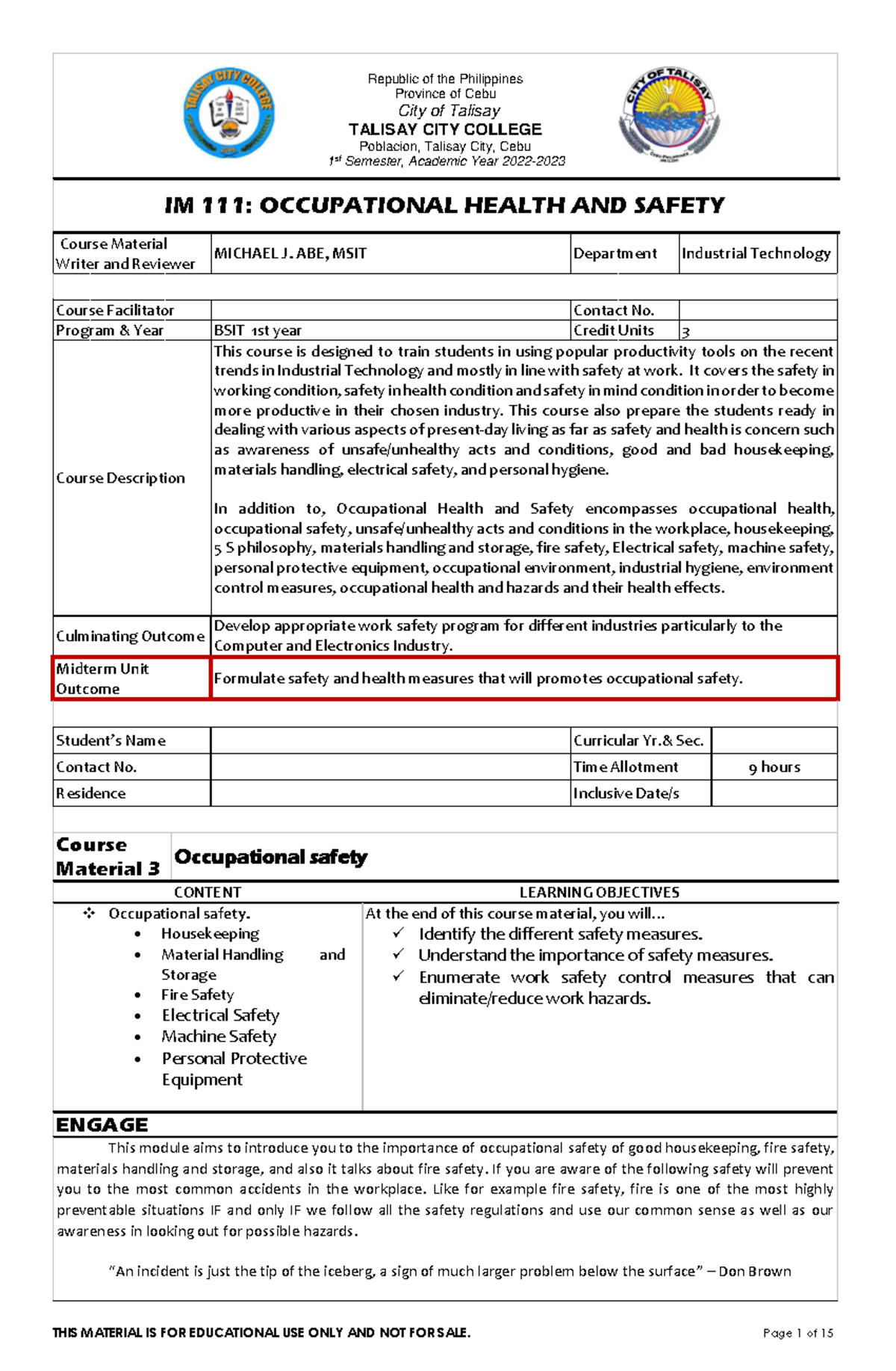 Module-3-1 - This will help students - ####### Republic of the ...