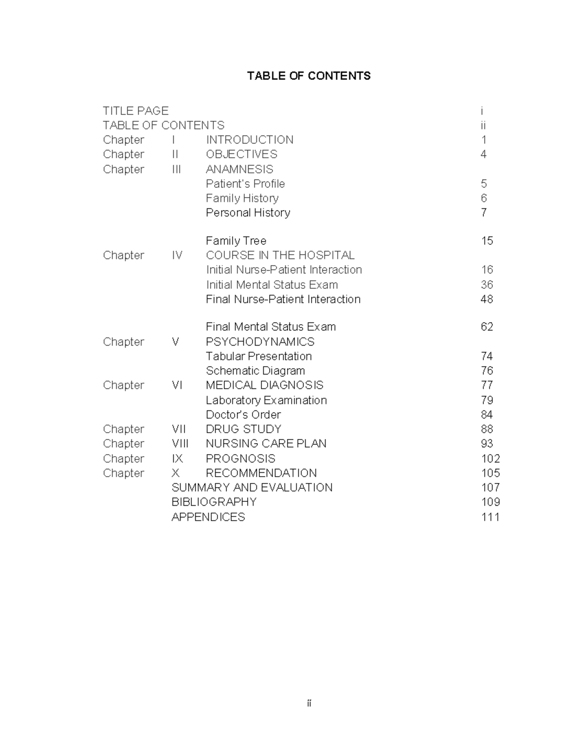 (2) Table OF Contents - TABLE OF CONTENTS TITLE PAGE i Chapter I INTRODUCTION TABLE OF CONTENTS ...