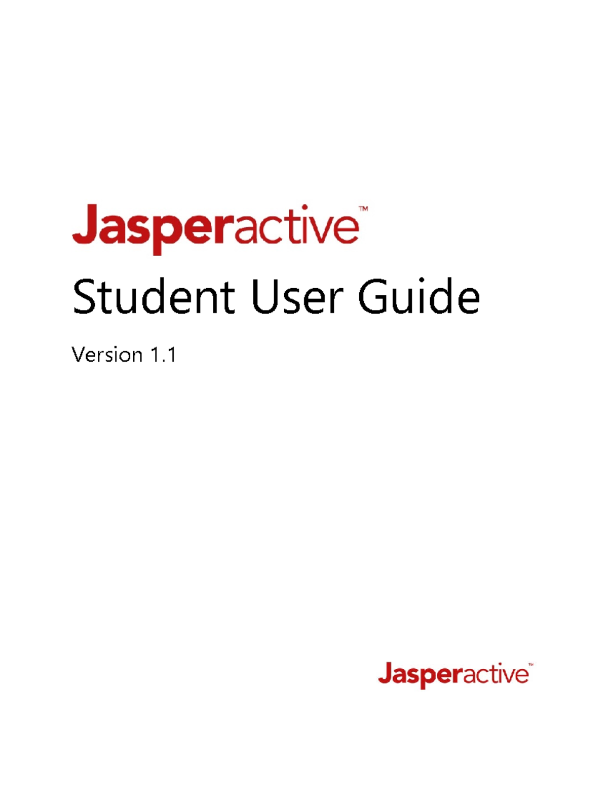 Jasperactive Student User Guide - Student User Guide Version 1. v1. What Is Jasperactive? - Studocu