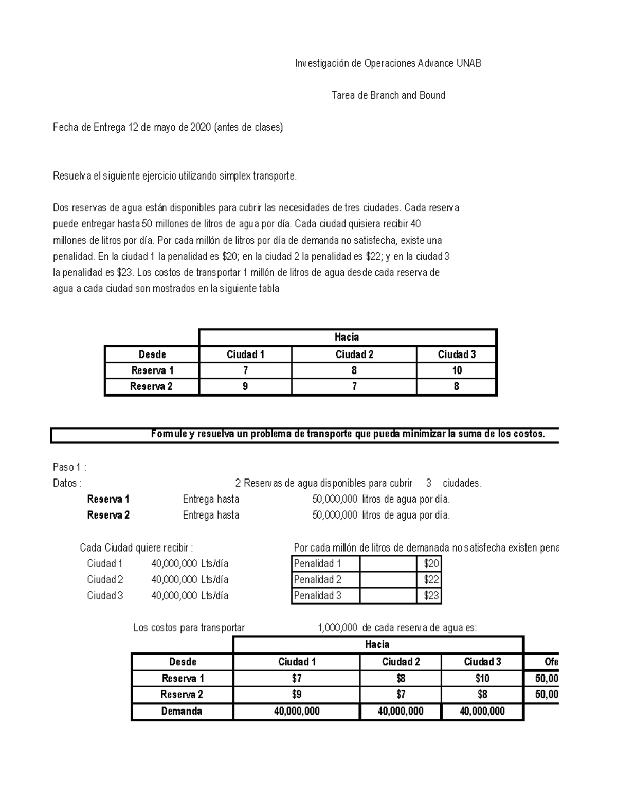 Tarea Investigacion Operaciones - Investigación de operaciones - Warning: TT: undefined function ...
