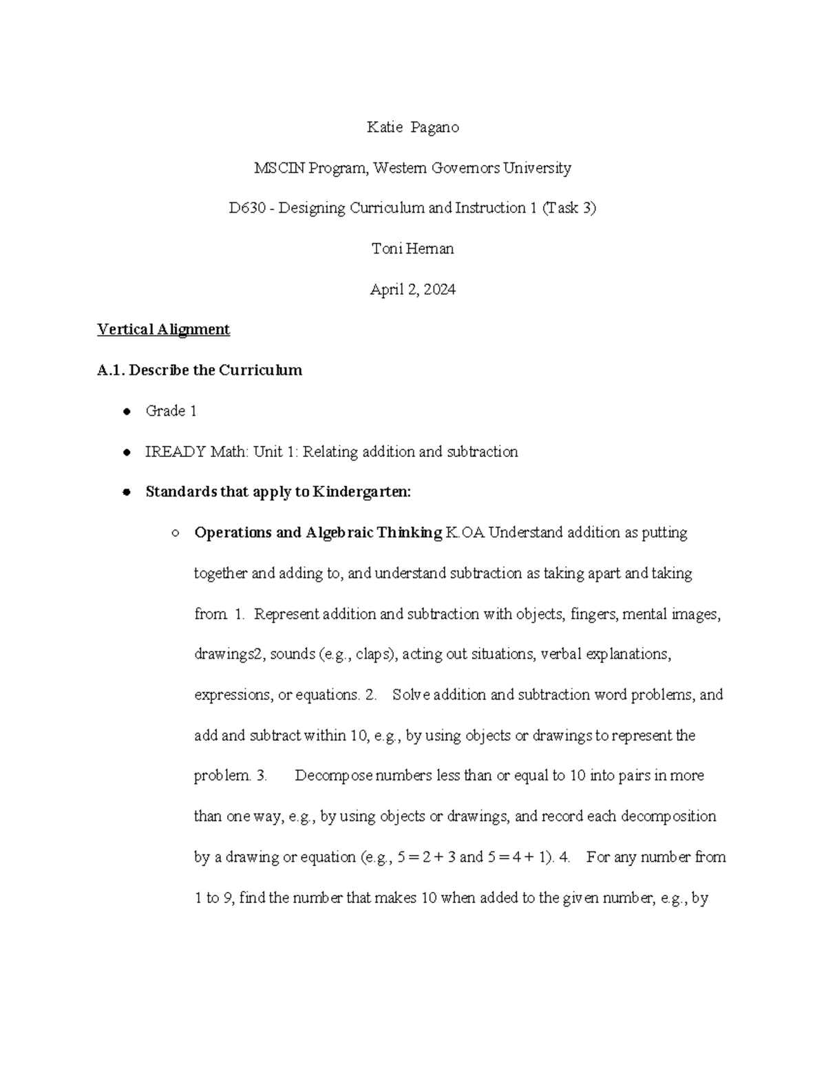 D630 Task 3 - Katie Pagano MSCIN Program, Western Governors University ...