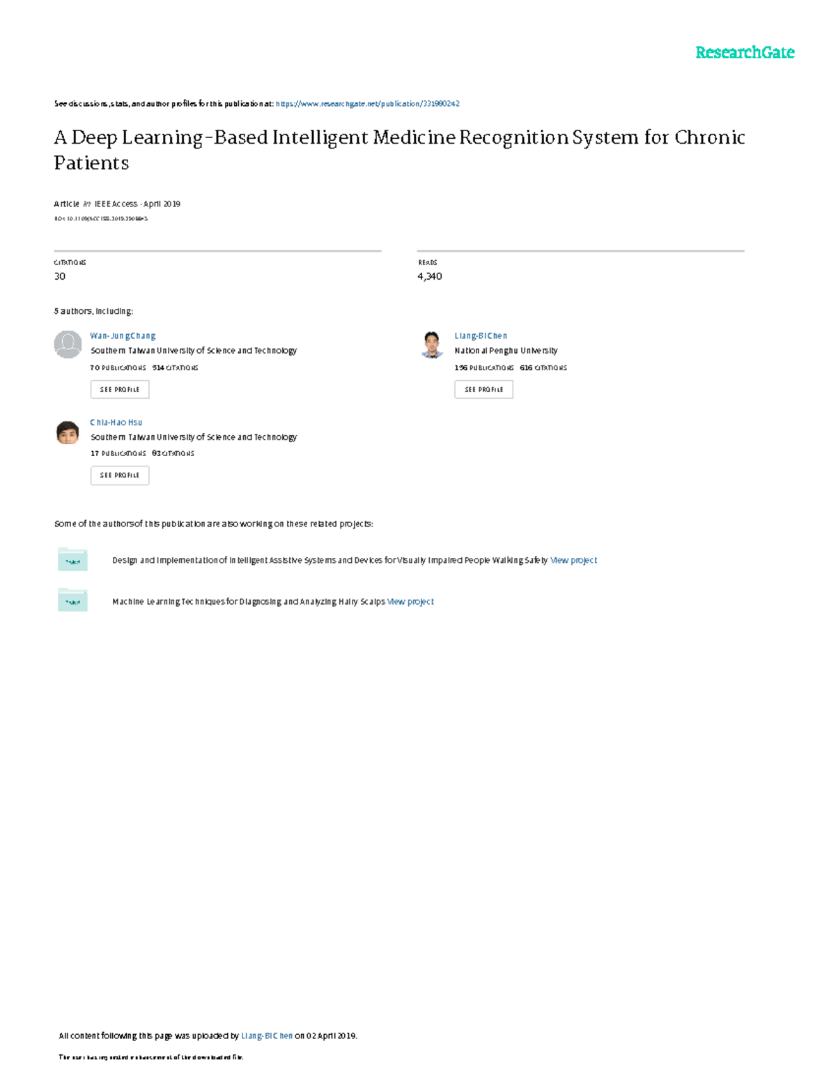 ADeep Learning-based Intelligent Medicine Recognition Systemfor Chronic ...