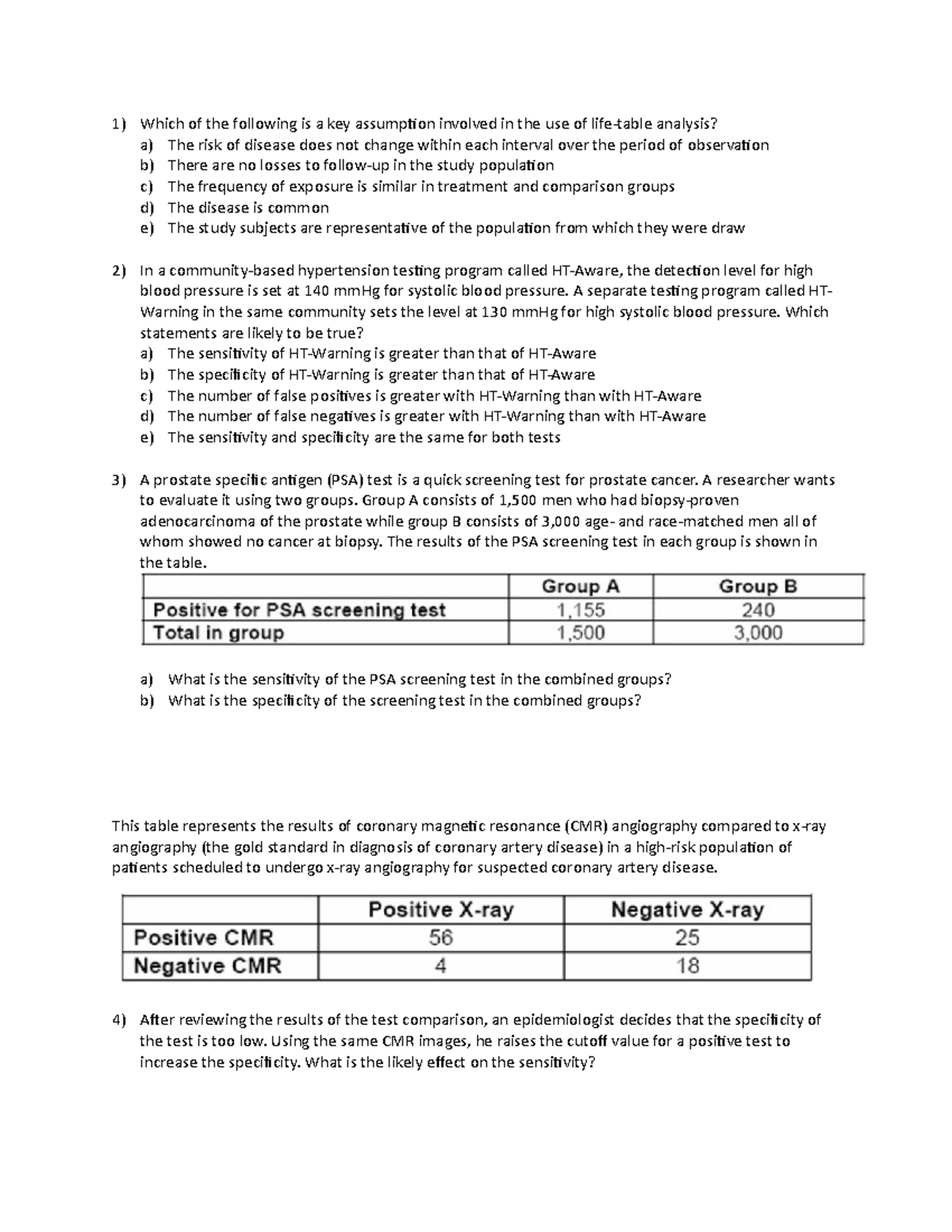 Post lecture Assessment - 1) Which of the following is a key assumption ...