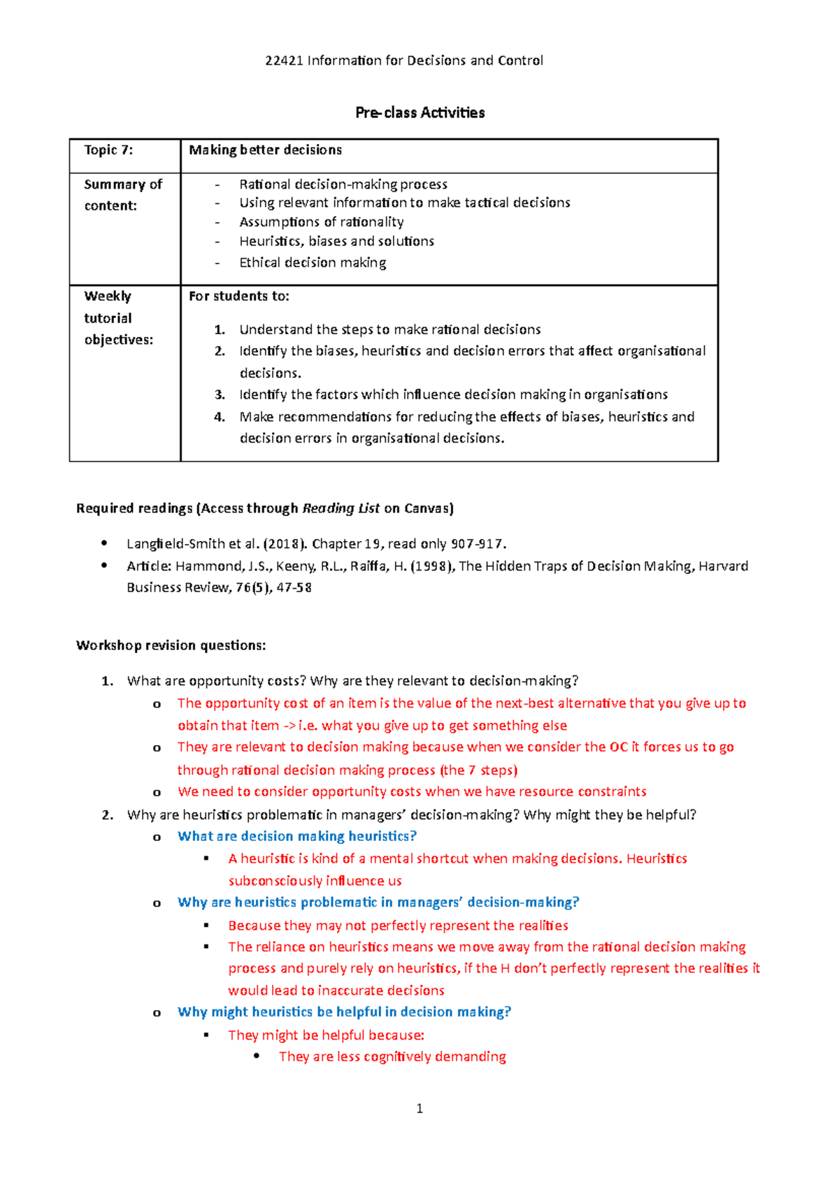 Wk7 - Tutorial questions and solutions - Pre-class Activities Topic 7 ...
