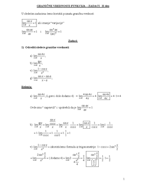 NULE Funkcije I ZNAK Funkcije - NULE FUNKCIJE I ZNAK FUNKCIJE NULE ...