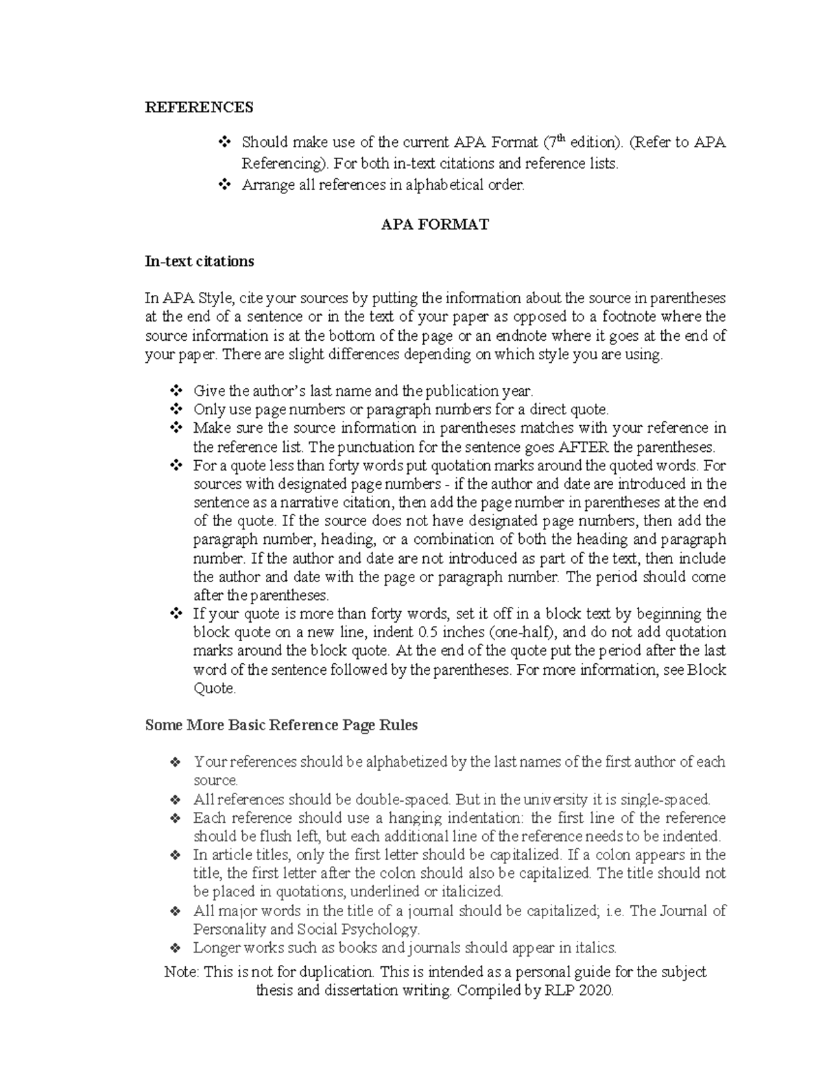 How to make references appendices and curriculum vitae - Note: This is ...