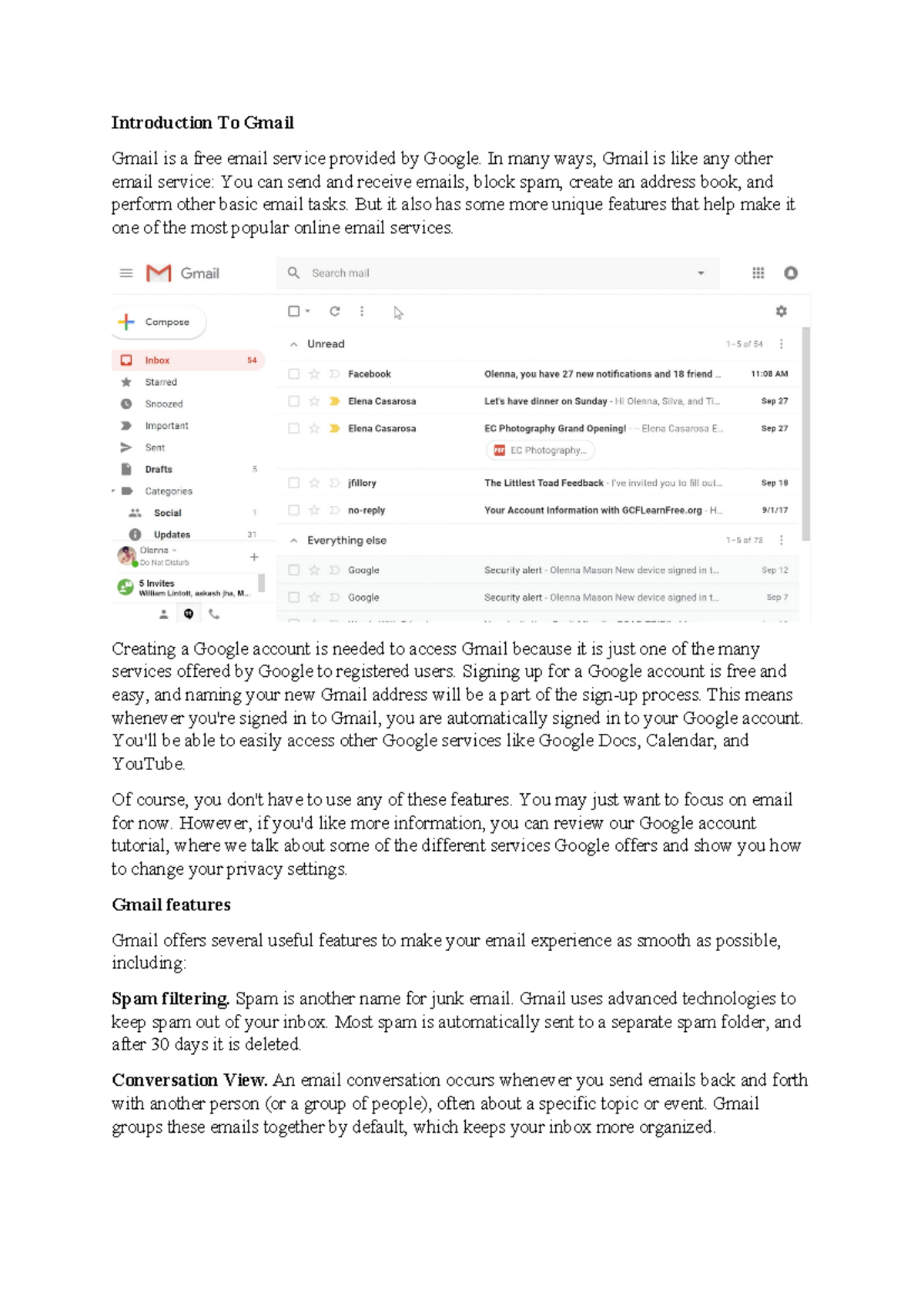 Introduction to Gmail - Introduction To Gmail Gmail is a free email ...