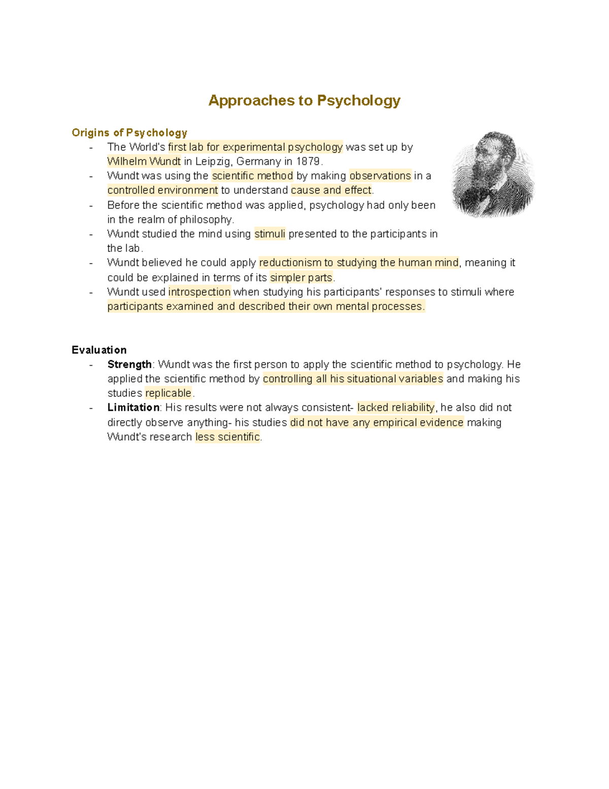 Approaches to Psychology - Google Docs - Approaches to Psychology ...