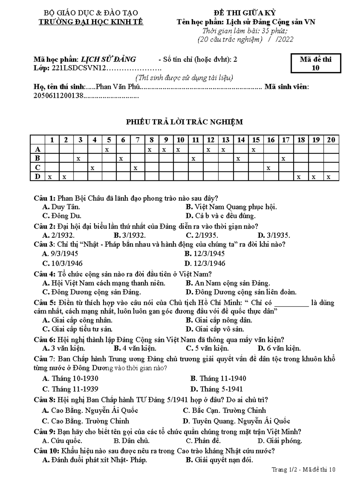 Phan Van Phu 221 Lsdcsvn 12 - Giao Tiếp Sư Phạm - StuDocu