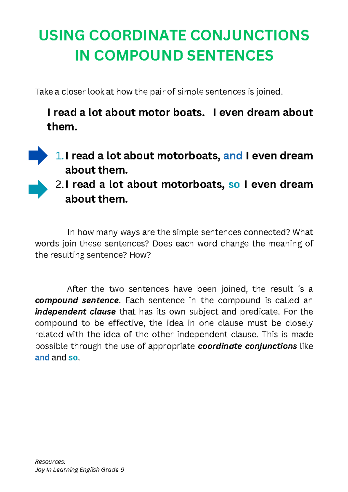 Using Coordinate Conjunctions Lesson - In how many ways are the simple ...
