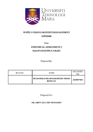 OPM562 Reflective Case Study - BACHELOR OF BUSINESSS ADMINISTRATION IN ...