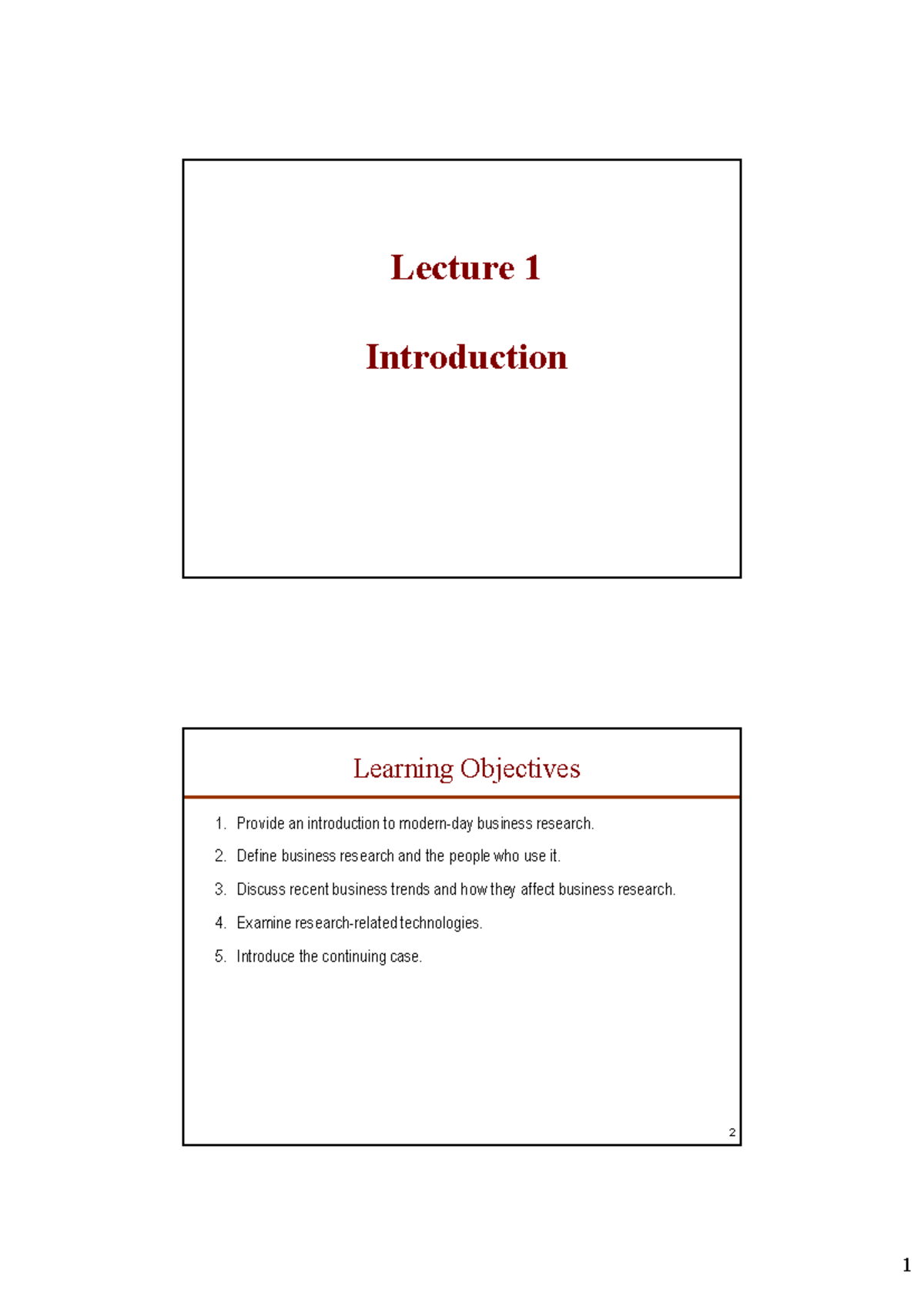 L01 01-Introduction-2 page - Lecture 1 Introduction Learning Objectives 1. Provide an ...