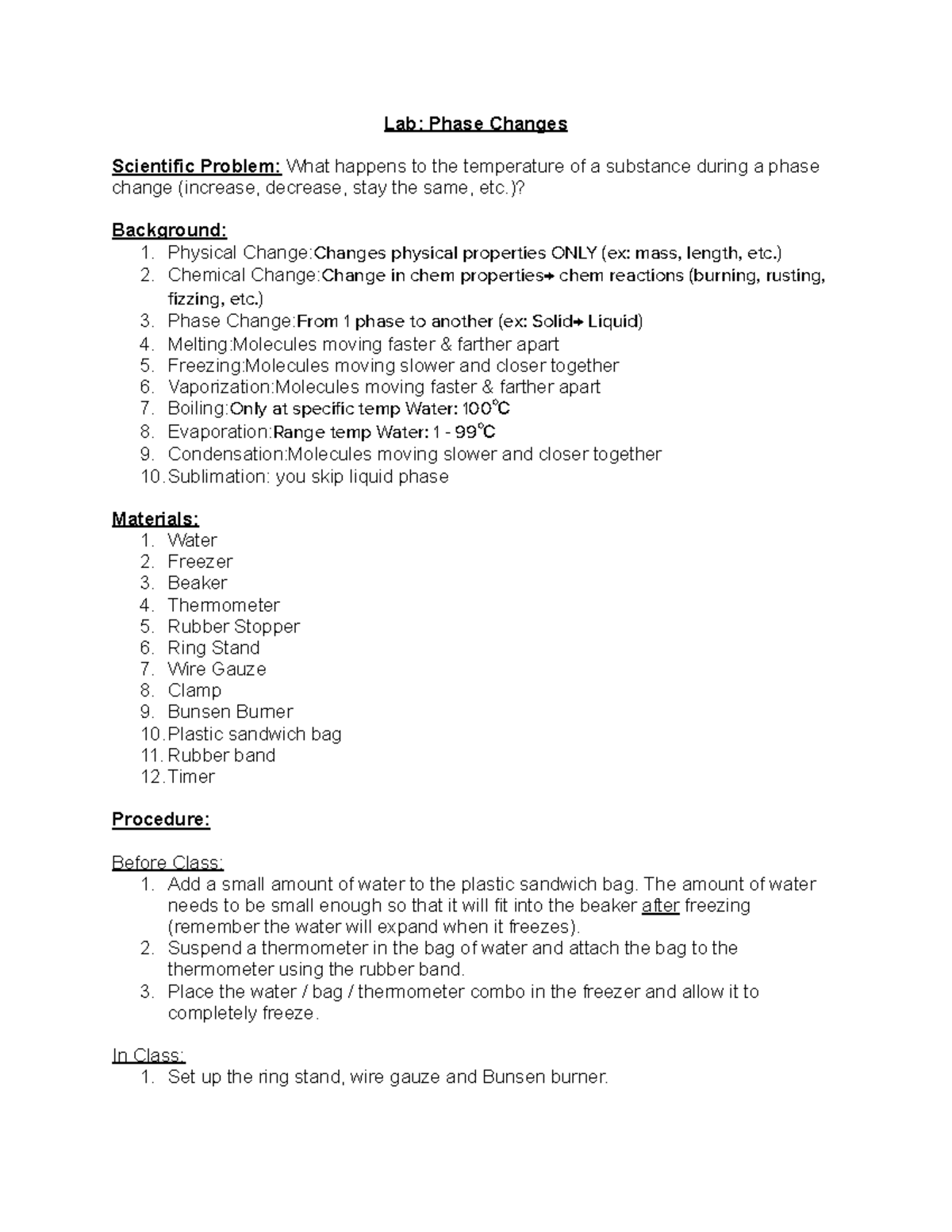 Lab Phase Changes - rrtrgsg - Lab: Phase Changes Scientific Problem ...