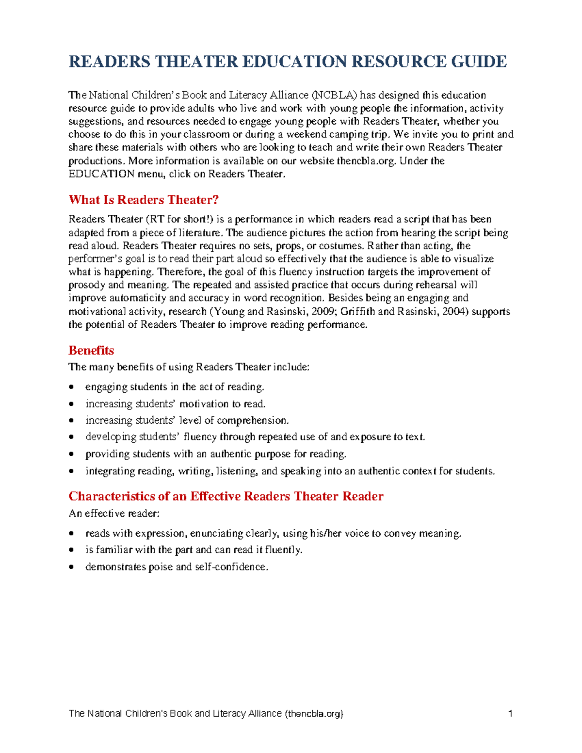 Readers-Theater All about Speaking strategies, techniques and ...