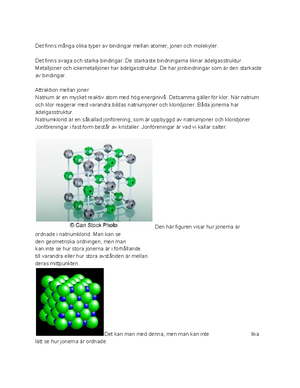 KEMI 1 Sammanfattning - Kemi 1: Sammanfattning Kapitel 1: Materia ...