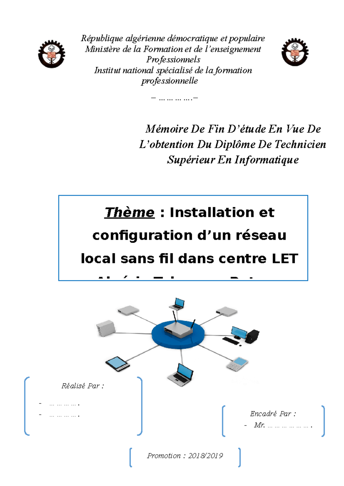 Memoire Karim 2019 - Informatque - République algérienne démocratique et populaire Ministère de ...