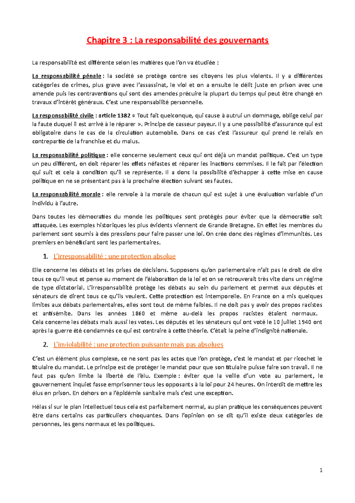 Chapitre 3. La responsabilité des gouvernants - Chapitre 3 : La ...