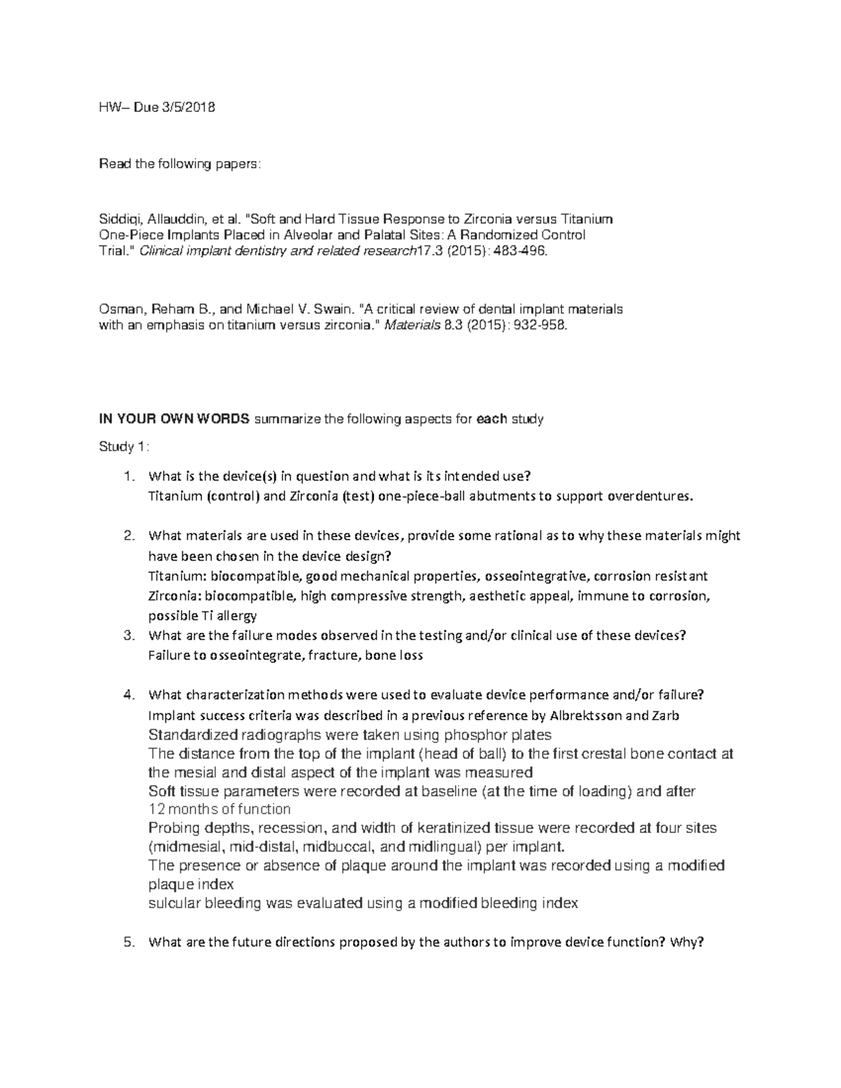 HW 5 Solutions - Homework 5 Answers, Professor: Dr. Taylor Ware ...