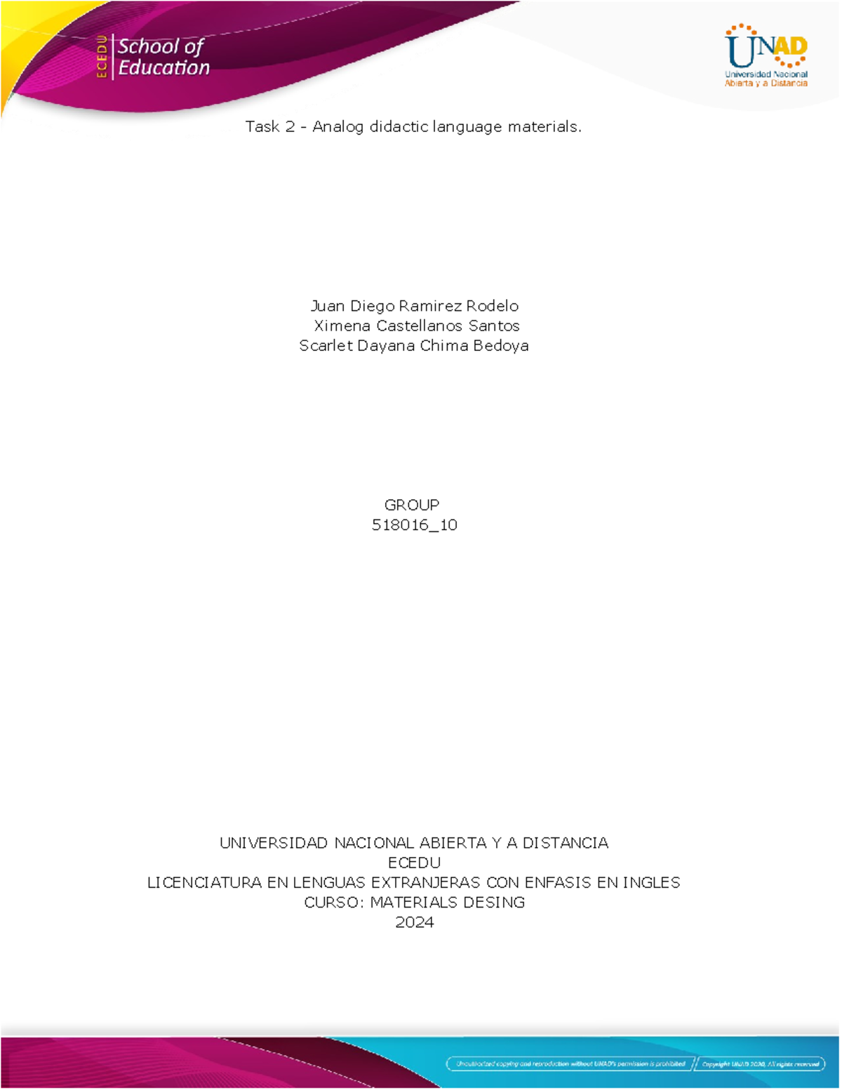 Annex 1 - Workshop-JUan Diego Ramirez Rodelo - Task 2 - Analog didactic ...