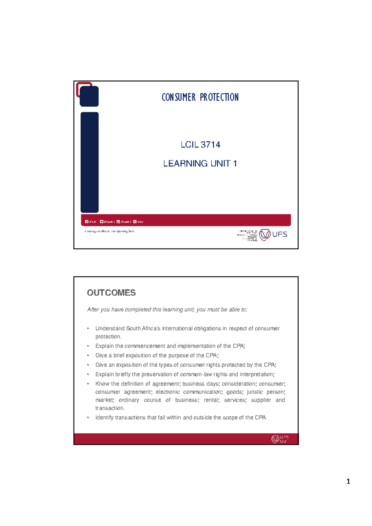 Consumer Insurance LAW Learning UNIT 1 2021 - CONSUMER PROTECTION LCIL ...