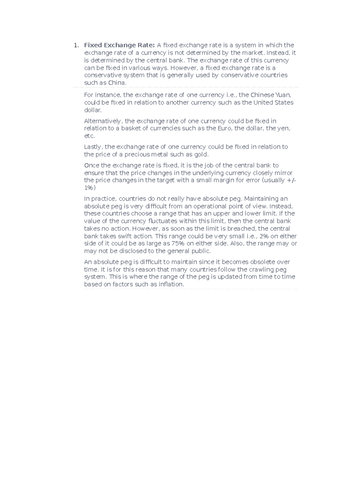 Fixed Exchange Rate - Instead, it is determined by the central bank ...
