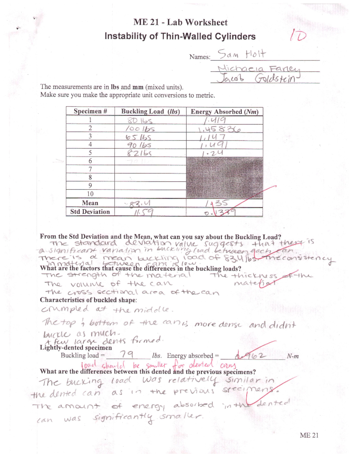 ME 21 (Labs 6-9) - ME 21 (Labs 6-9) - ME 215 - Studocu