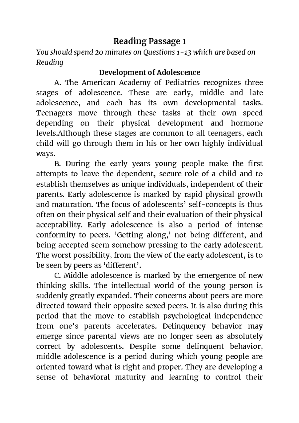 Aieo Reading - aieo - Reading Passage 1 You should spend 20 minutes on ...