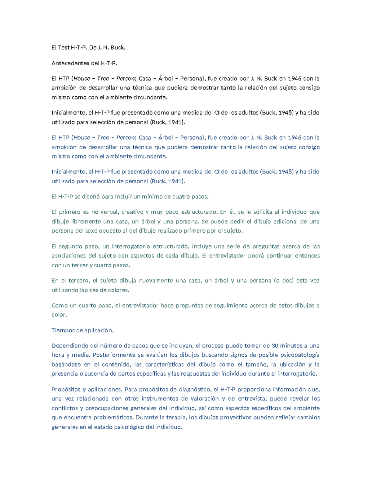 El Test HTP - Material de aplicación - El Test H-T-P. De J. N. Buck ...