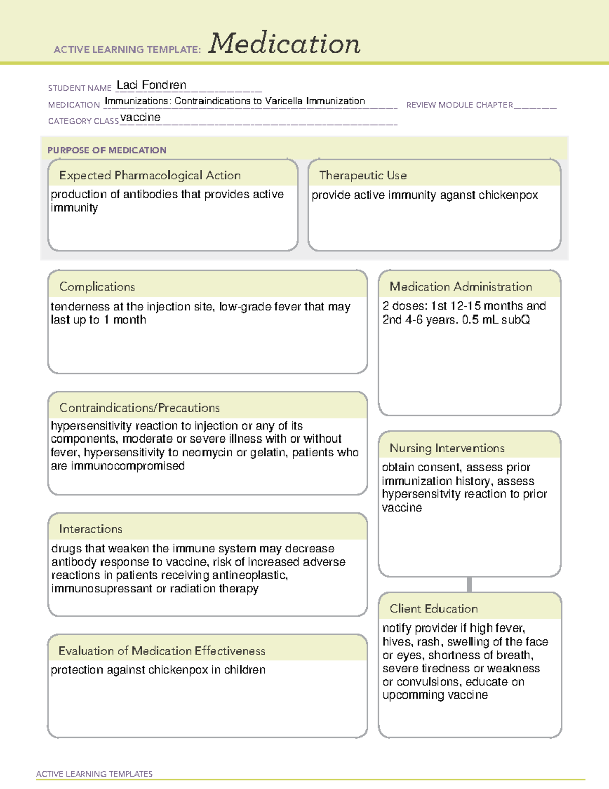 Varicella immunization ati template - ACTIVE LEARNING TEMPLATES ...