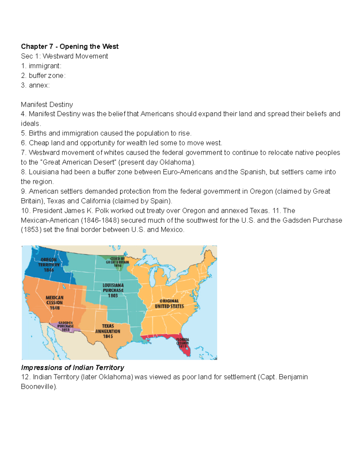 Copy of Chapter 7 - Opening the West - Chapter 7 - Opening the West Sec ...